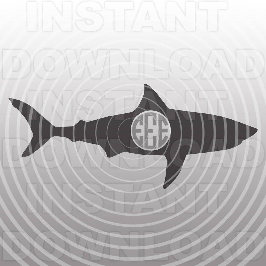 Shark SVG File,shark Monogram Svg,cutting Template-vector Clip Art for ...