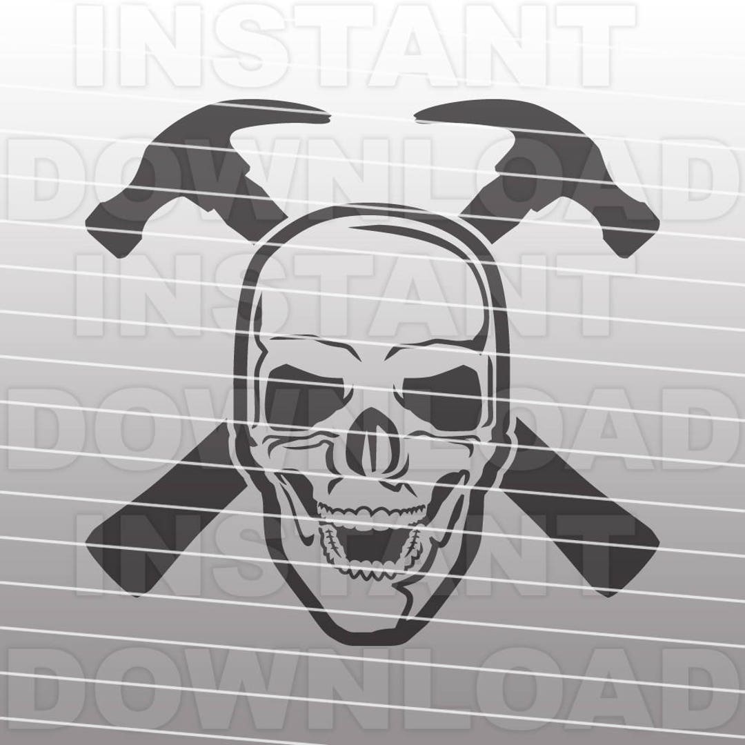 Union Carpenter Skull SVG File - Union Laborer SVG File - Commercial ...