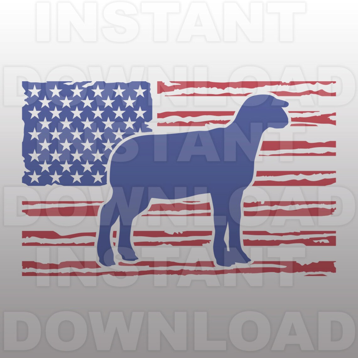 Patriotic Show Sheep USA Flag Svg Filelivestock Svgfarming - Etsy