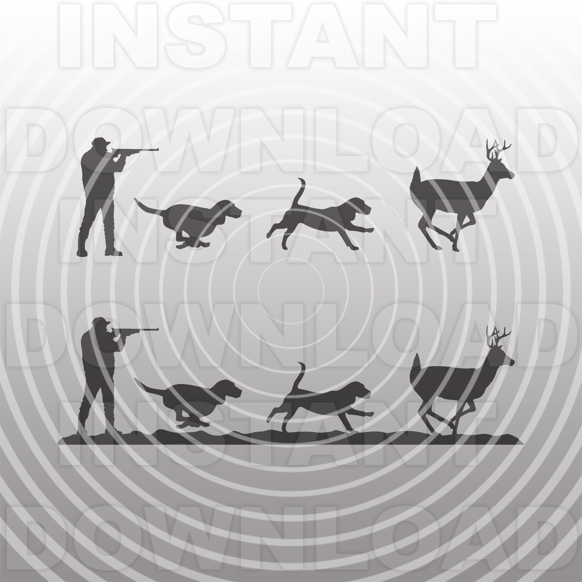 Deer Hunting Scene SVG Filebig Buck Svghunting Dogs SVG - Etsy