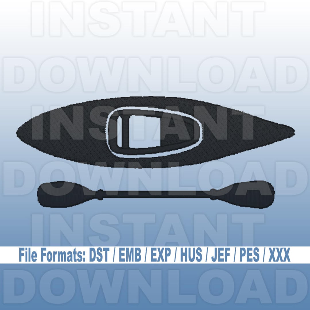 Kayak Kayaking Kayaker Embroidery Design Instant Download,filled Stitch ...