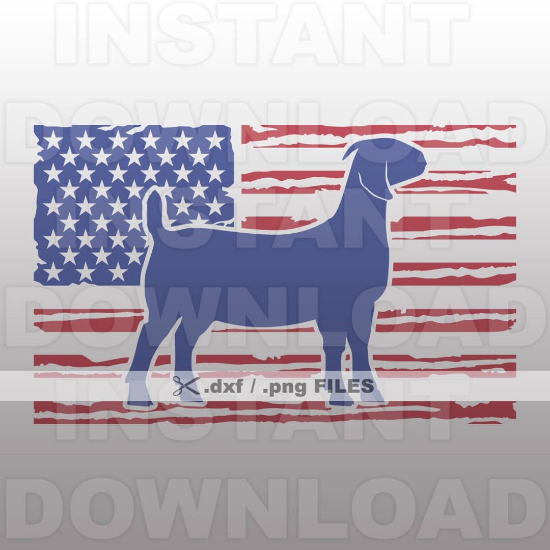 Boer Goat USA Flag DXF File,livestock Dxf,goat Png File -commercial ...