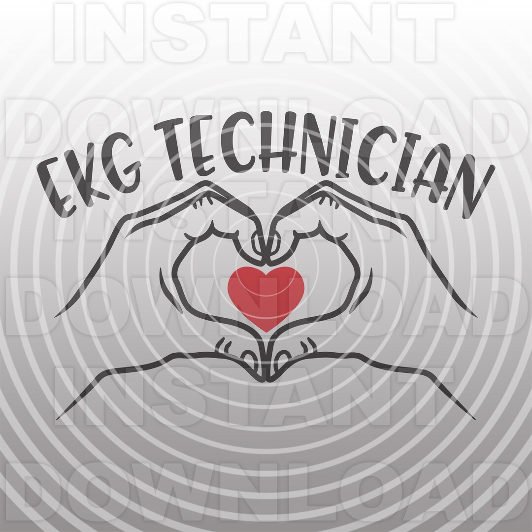 EKG Technician With Heart Hands SVG File,ekg Tech Svg -vector Clipart ...