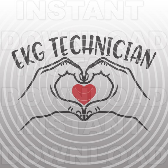 EKG Technician With Heart Hands SVG Fileekg Tech Svg vector | Etsy