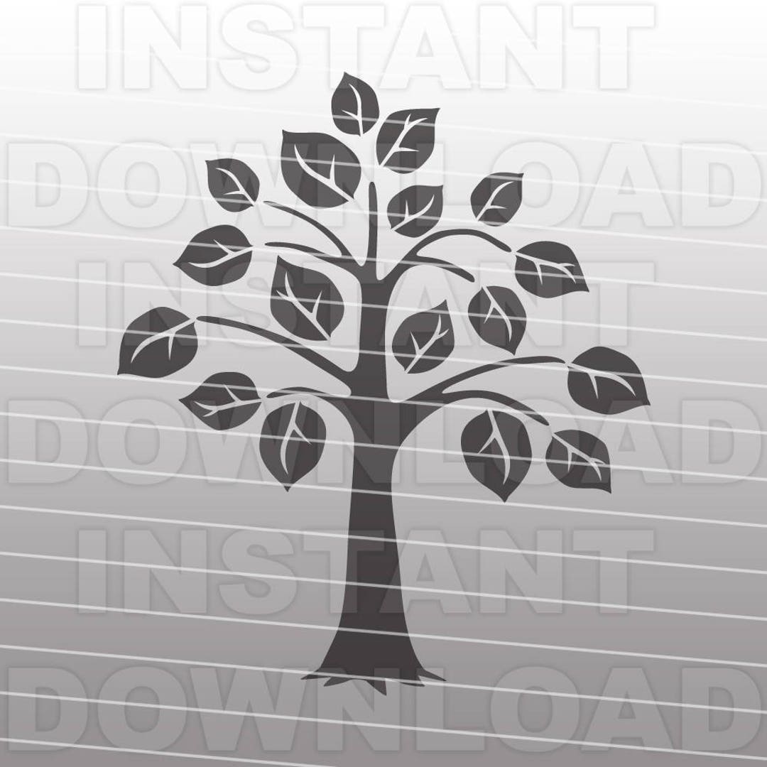 Tree SVG File,tree With Leaves Svg,leaves Svg-cutting Template-vector ...