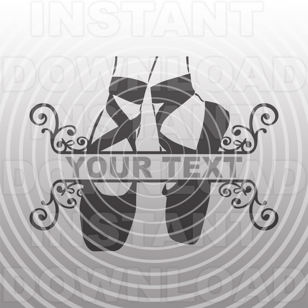 Ballerina Ballet Slippers Filigree Split Monogram Svg,pointe Slippers ...