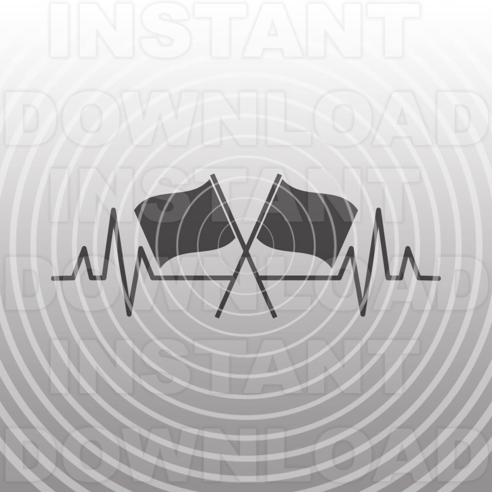 Heartbeat EKG Pulse Color Guard Flags SVG File,marching Band Svg ...