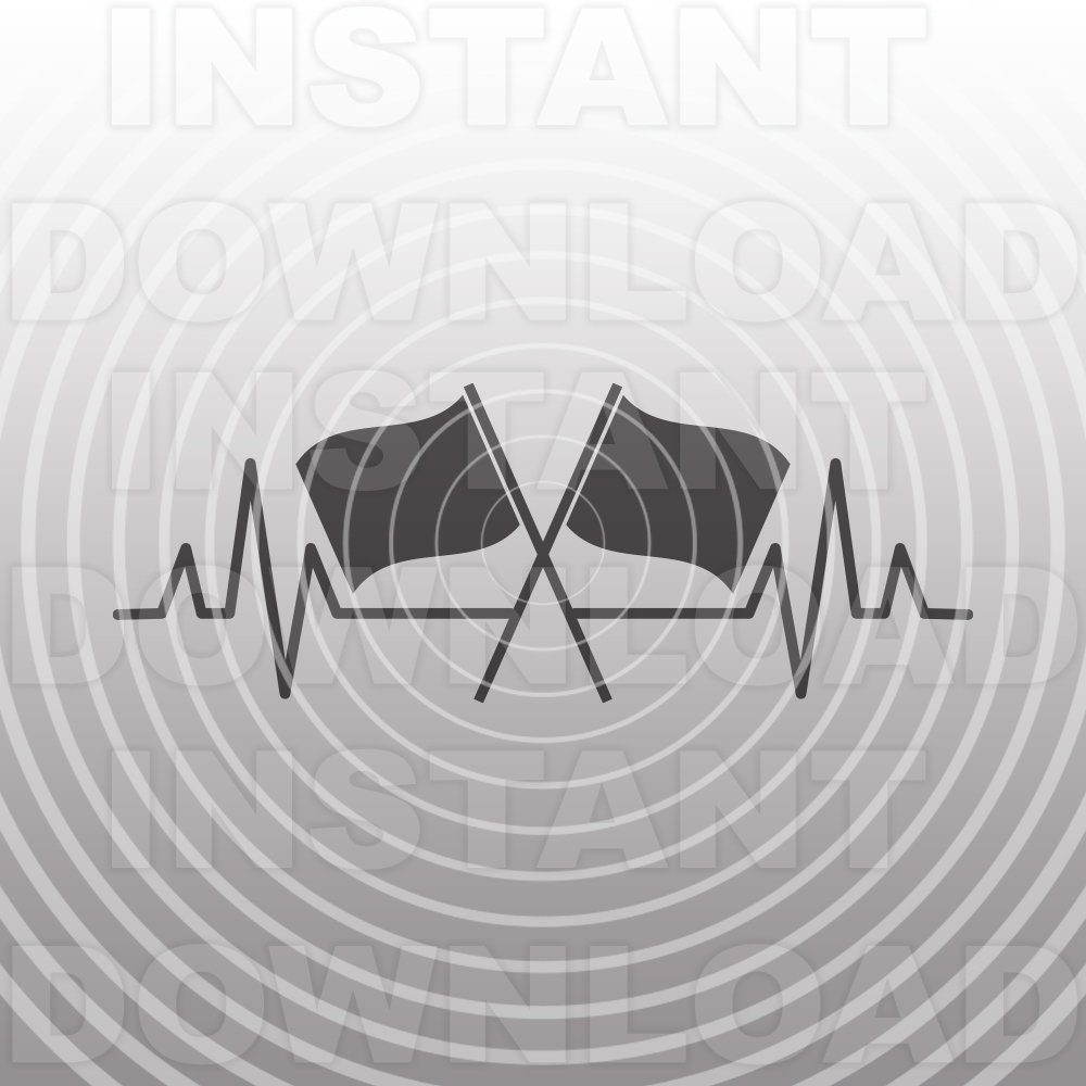 Heartbeat EKG Pulse Color Guard Flags SVG File,marching Band Svg ...