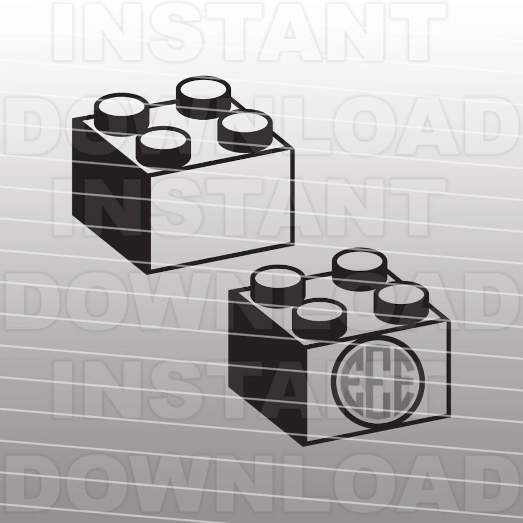 Toy Bricks Monogram SVG File,toy Bricks Bricks SVG File -vector Clipart ...