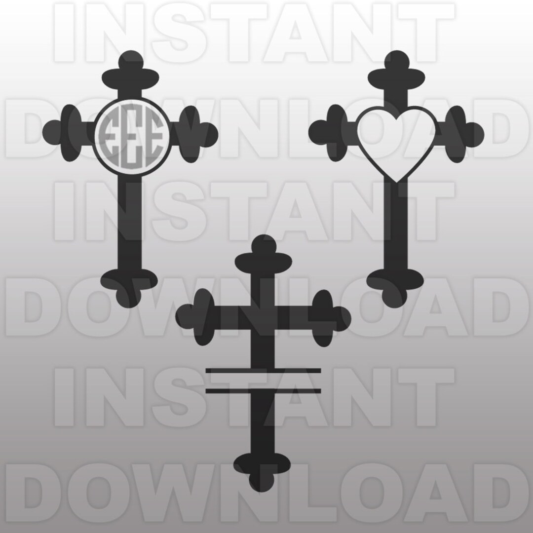 Crosses SVG File,cross Monogram SVG File-cutting Template-vector Clip ...