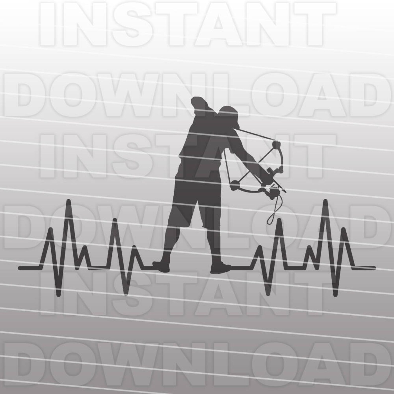 Bowfishing Heartbeat SVG File,bowfishing SVG File,fishing Svg-vector ...