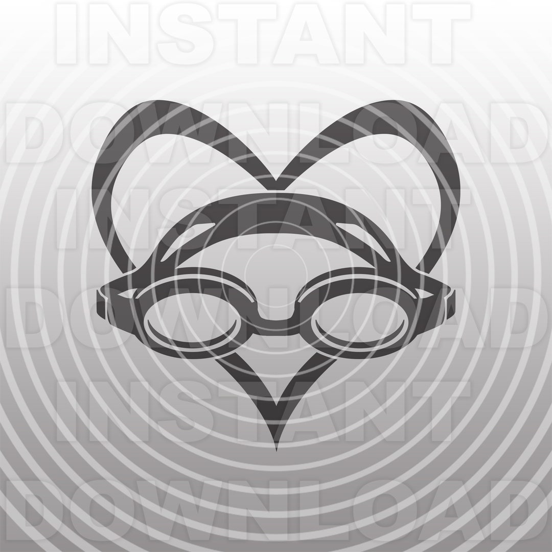 Swim Goggles With Heart SVG File,swimming Svg,swimmer SVG -vector Art ...