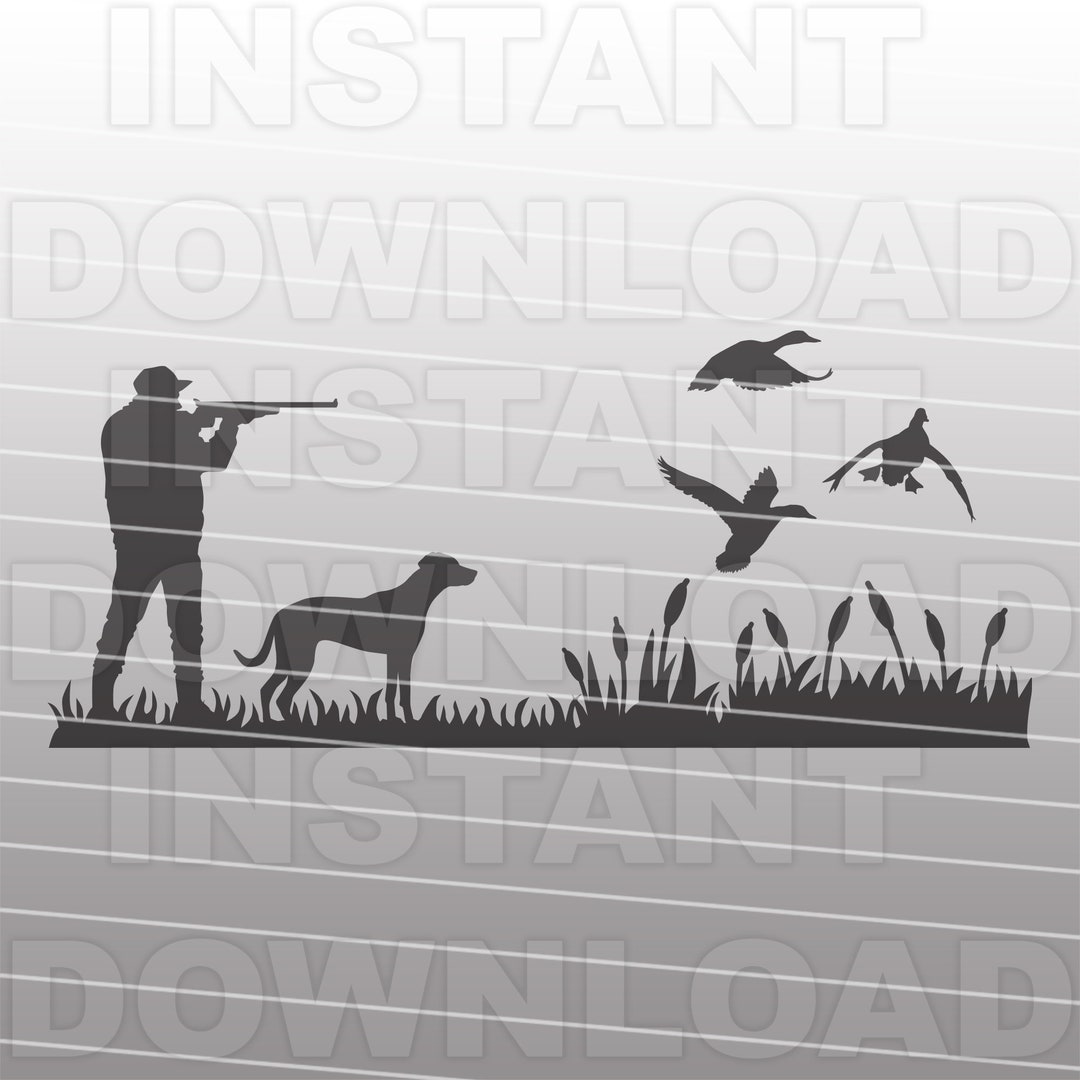 Duck Hunter With Labrador Retriever Bird Dog SVG File,ducks Flying Svg ...