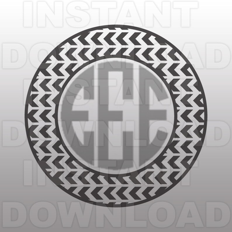 Chevron Circle Svgcircle Monogram Svg-cutting Template-vector - Etsy