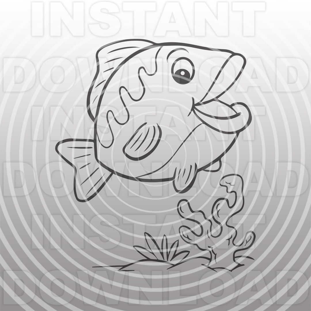 Cute Hand Drawn Cartoon Fish SVG File,fishing Svg,gold Fish Svg,vector ...