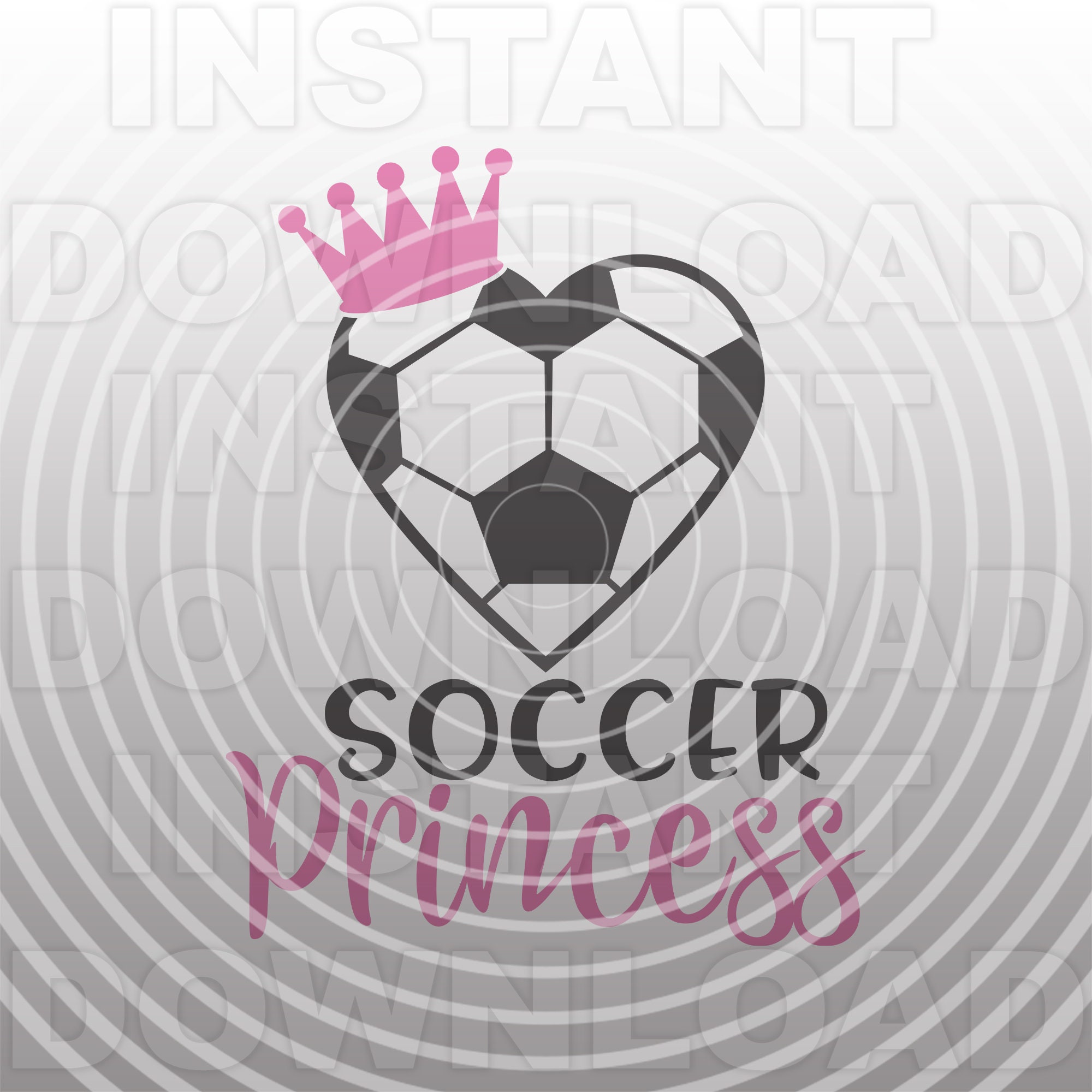 Soccer Princess SVG FileSoccer Ball Heart SVGSoccer Ball SVG | Etsy