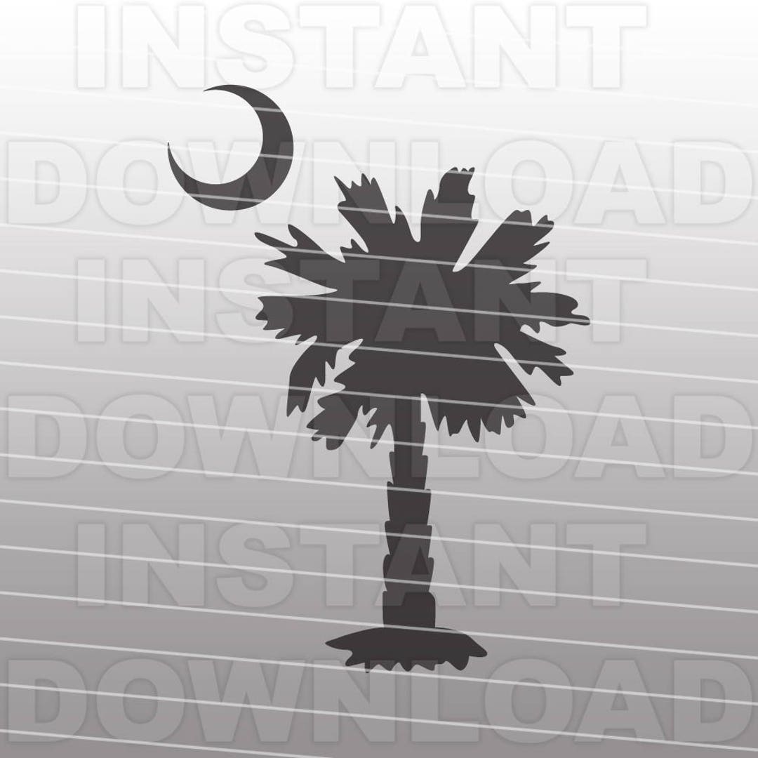 Palmetto SVG File,palmetto Moon SVG File,carolina Palmetto SVG File ...