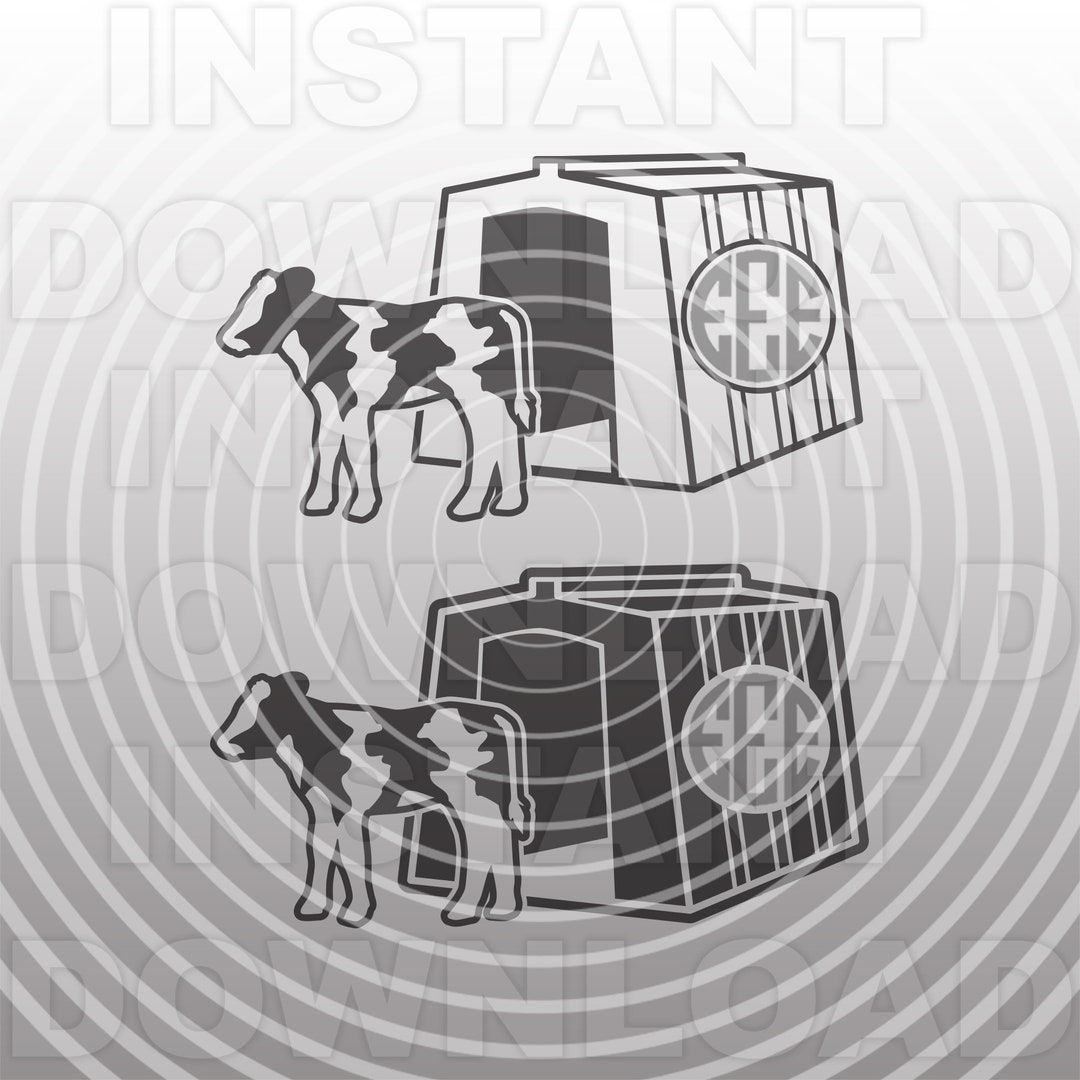 Dairy Calf Hutch and Calves With Circle Monogram SVG File,calf Barn Svg ...