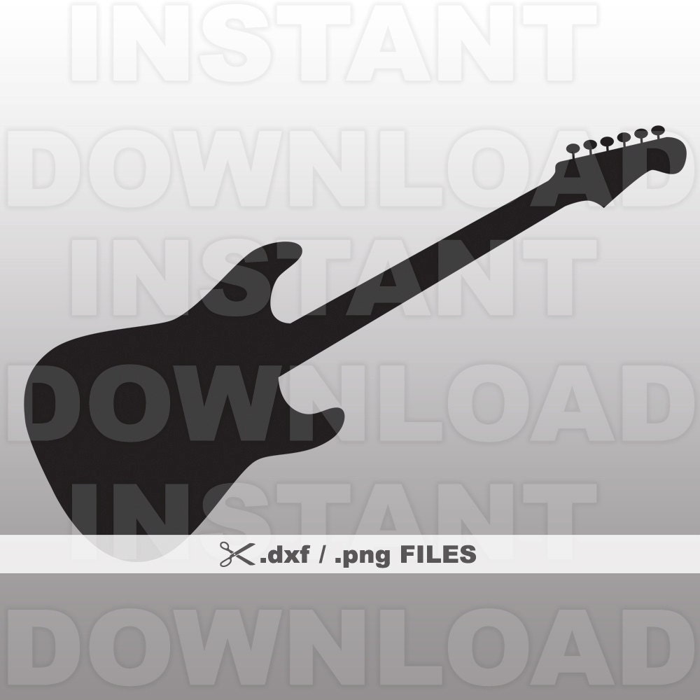 Electric Guitar DXF File Electric Guitar PNG File | Etsy