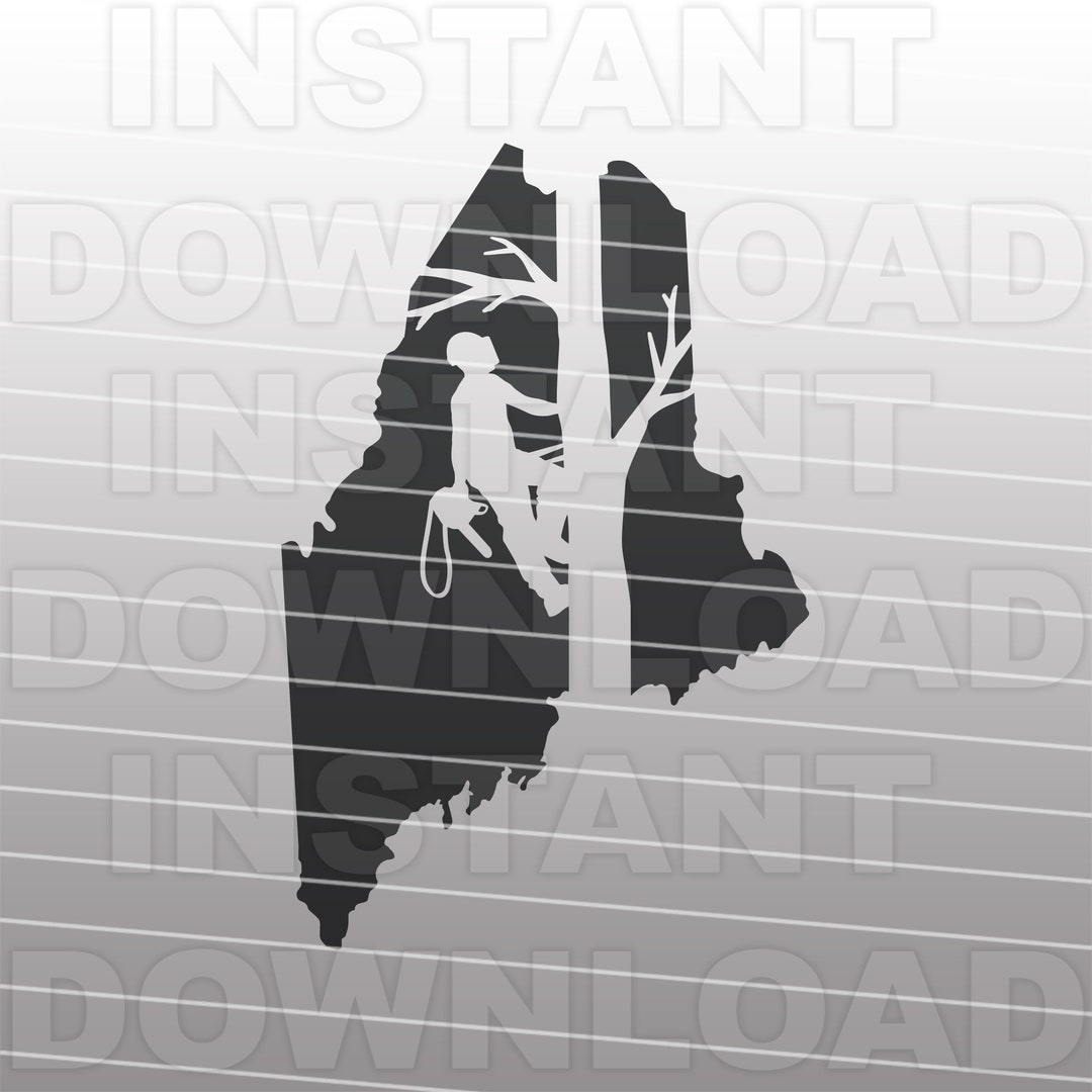 Tree Trimmer With Chainsaw SVG File,tree Trimming Maine SVG -vector ...