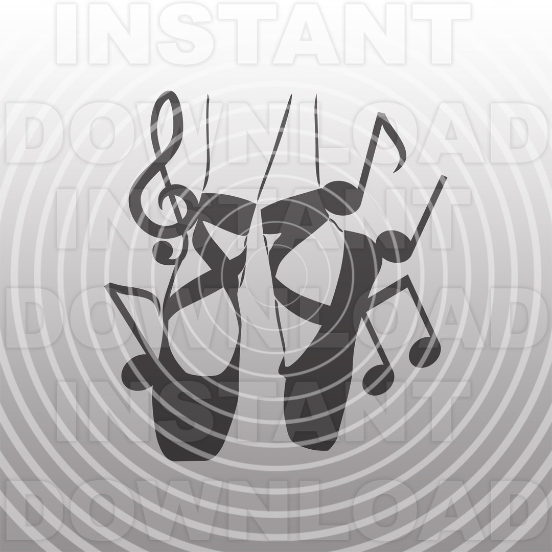 Ballet Shoes With Music Notes SVG File,ballerina Ballet Slippers Svg ...