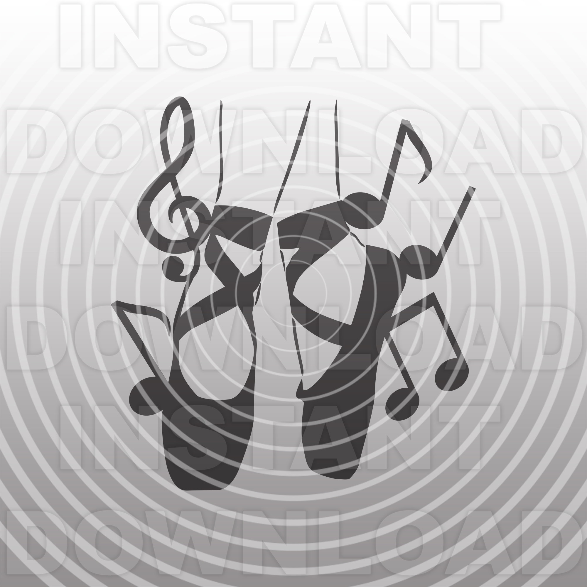 Ballet Shoes With Music Notes SVG Fileballerina Ballet - Etsy