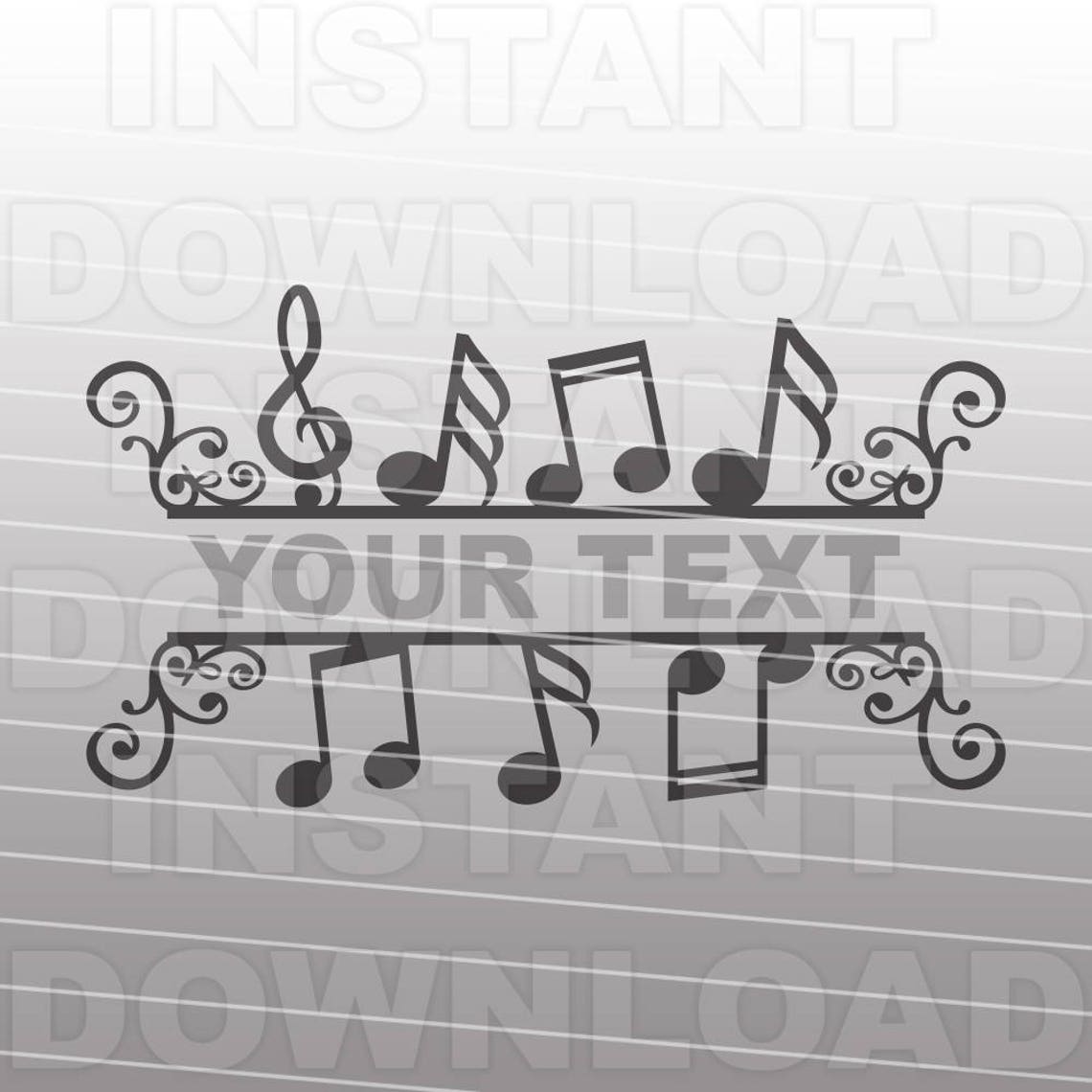 Music Notes Split SVG File Cutting Template - Clip Art for Commercial ...