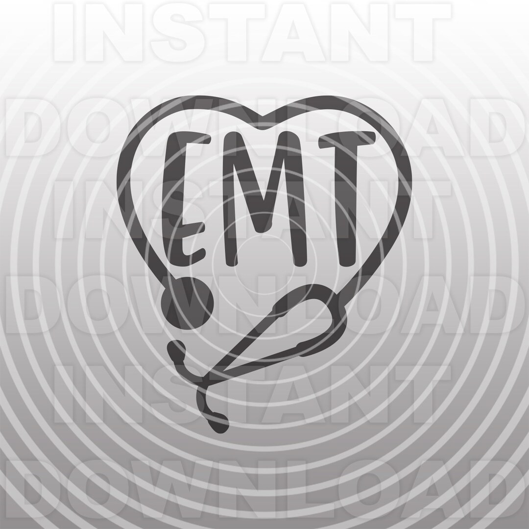 EMT Stethoscope Heart SVG File,emergency Medical Technician Svg,ems Svg ...