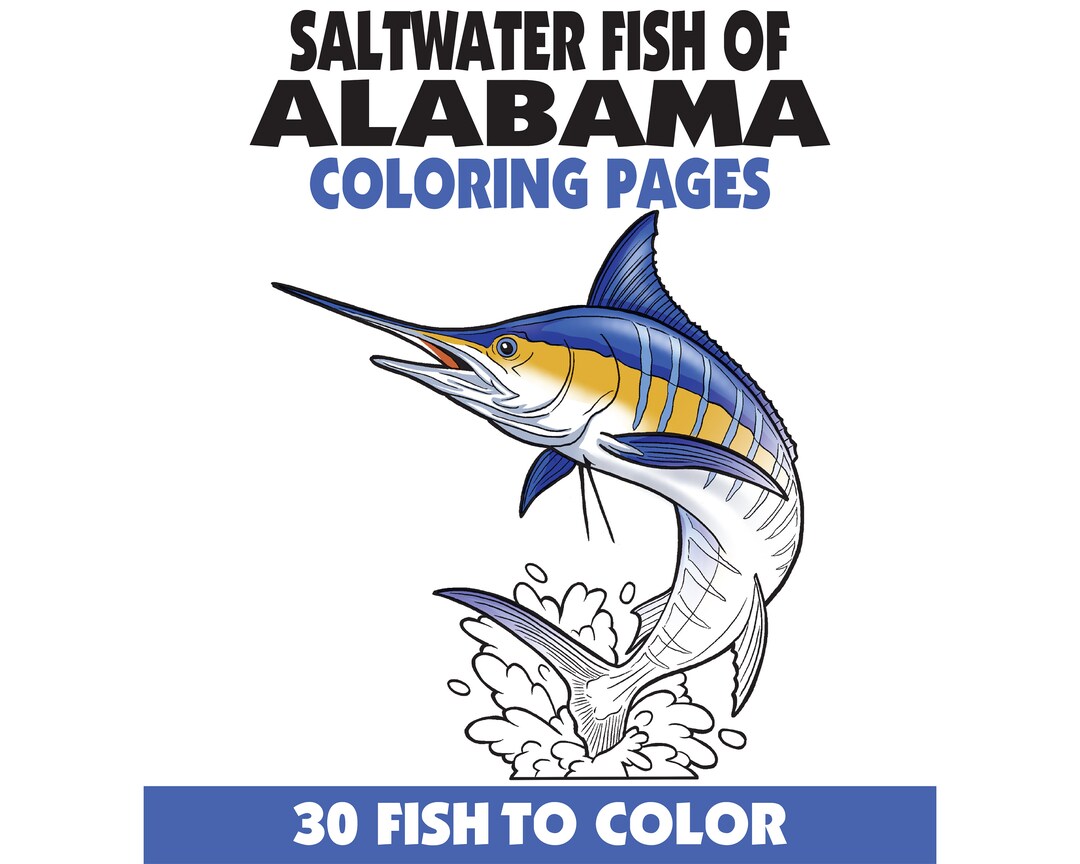 30 Saltwater Fish of Alabama Coloring Pages Book,fishing Coloring Pages ...