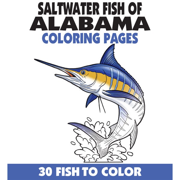 Saltwater Fish Coloring Pages - Etsy