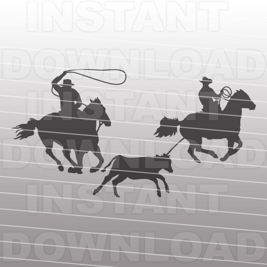 Team Roping Rodeo Ranch SVG File -commercial & Personal Use -vector Art ...