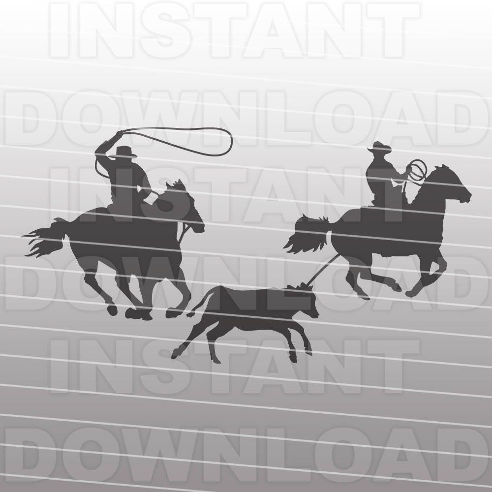 Team Roping Rodeo Ranch SVG File Commercial & Personal Use | Etsy