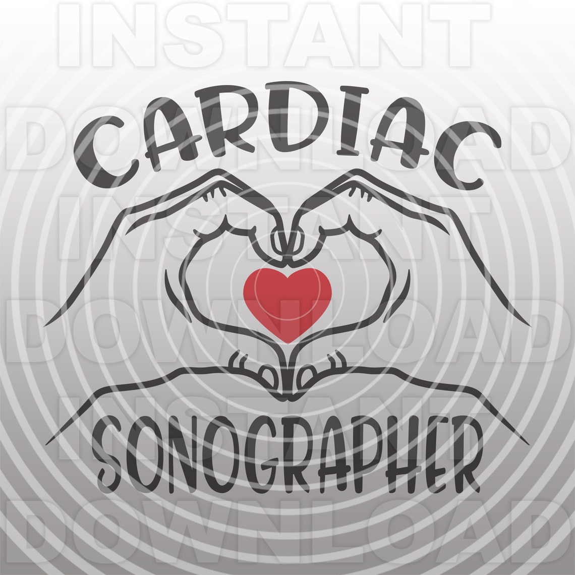 Cardiac Sonographer With Heart Hands SVG File,sonographer Svg ...
