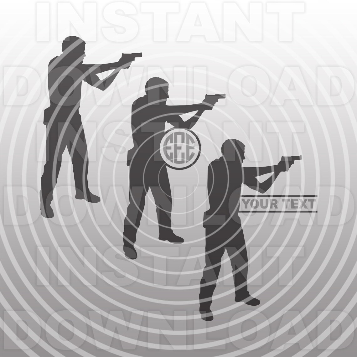 Man Shooting Handgun SVG File,man Shooting Pistol Svg,shooting Range ...