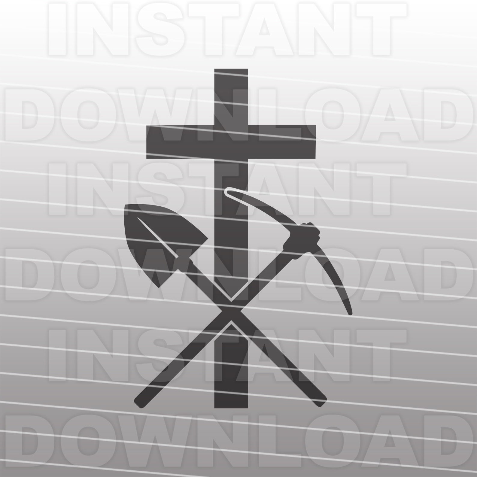 Coal Miner Christian Cross SVG File - Miner Pick Axe SVG -commercial ...