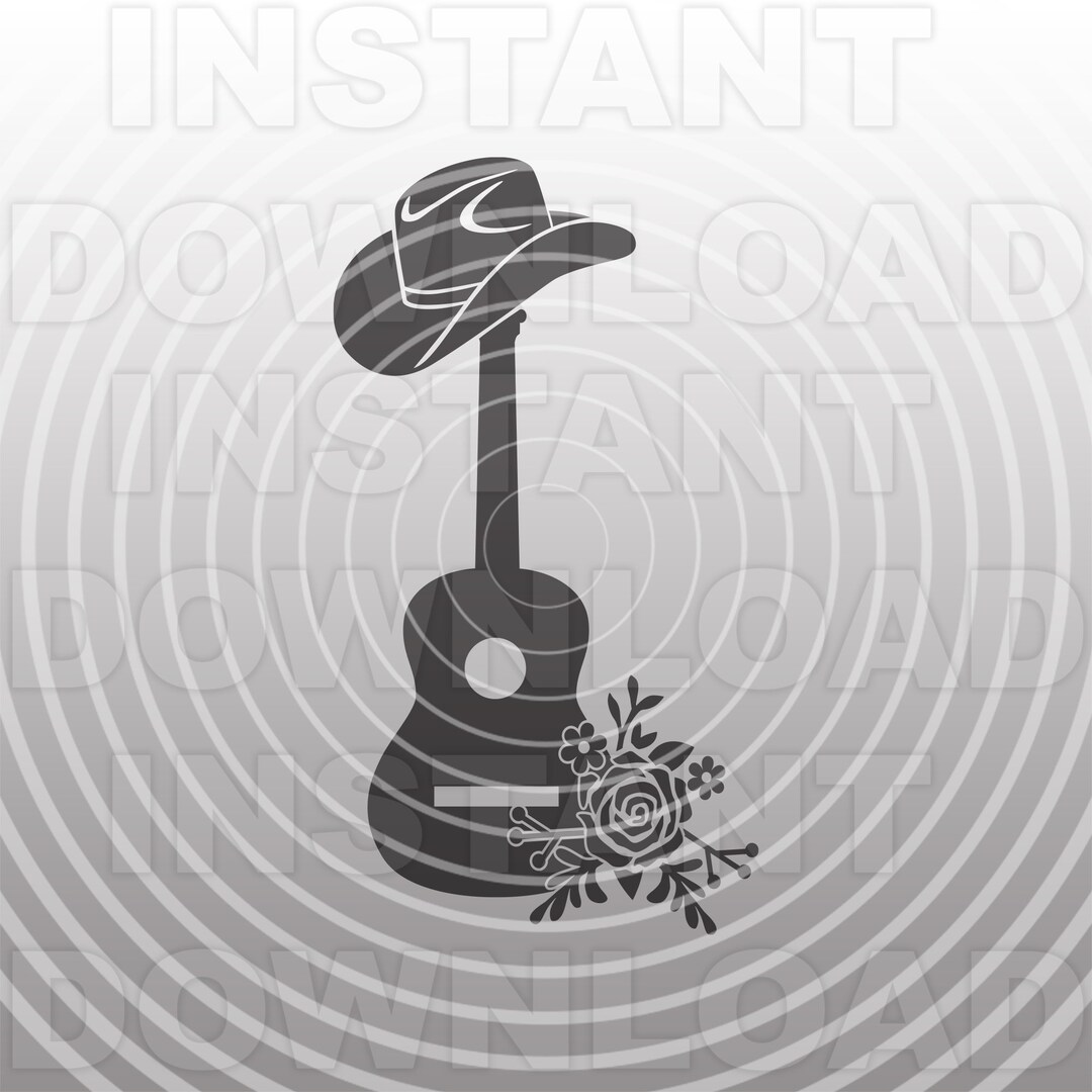 Country Music Guitar With Flowers SVG File,acoustic Guitar Svg ...