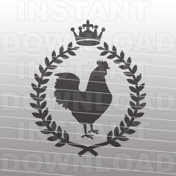 Rooster SVG Filerooster With Laurel Wreath Svgcommercial & - Etsy Ireland
