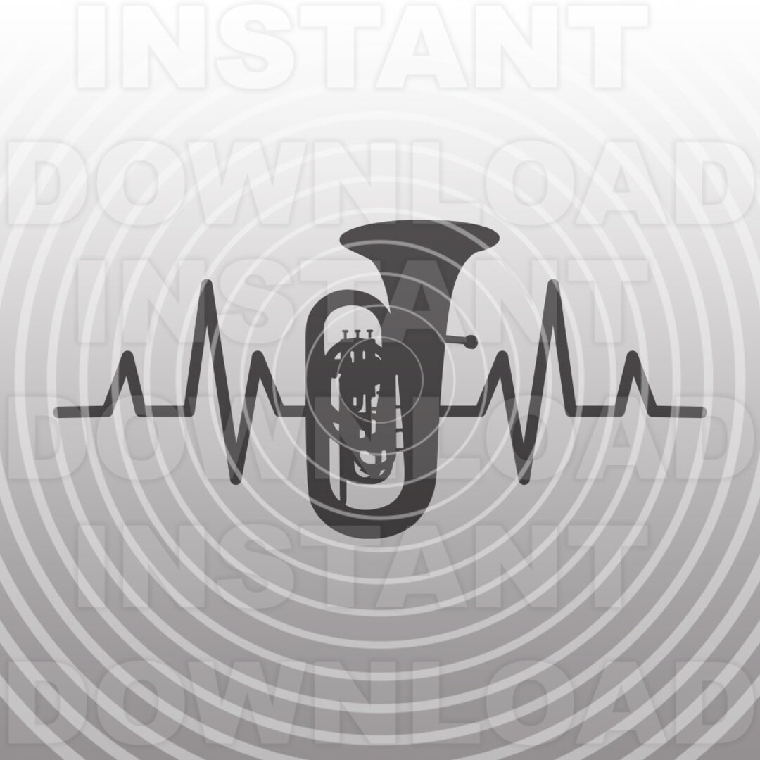 Heartbeat Tuba SVG File,marching Band Svg,musical Instrument Svg ...