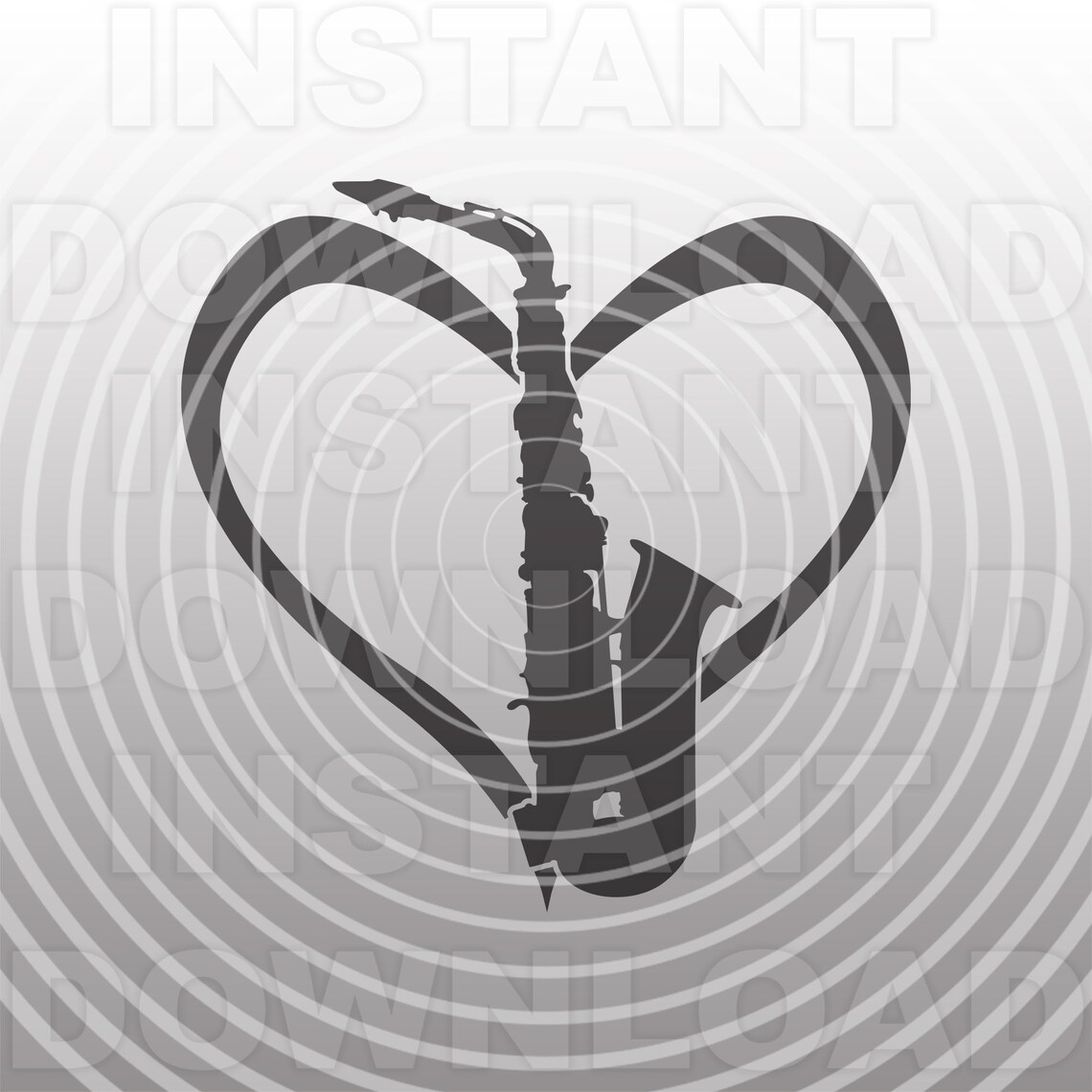 Saxophone Within Heart SVG Filemarching Band Svgsax Player - Etsy