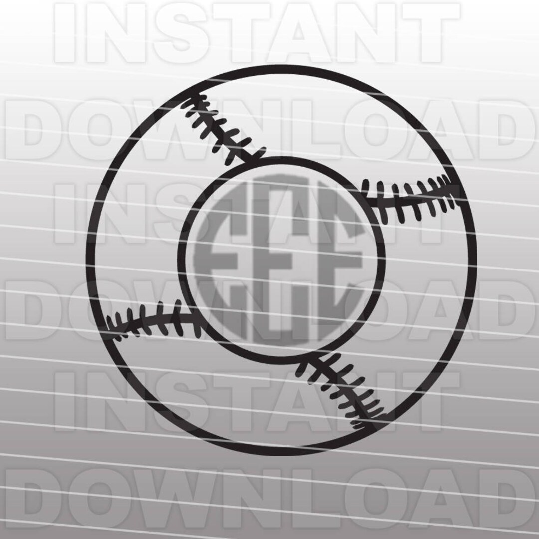 Baseball Monogram SVG File Cutting Template-clip Art for Commercial ...