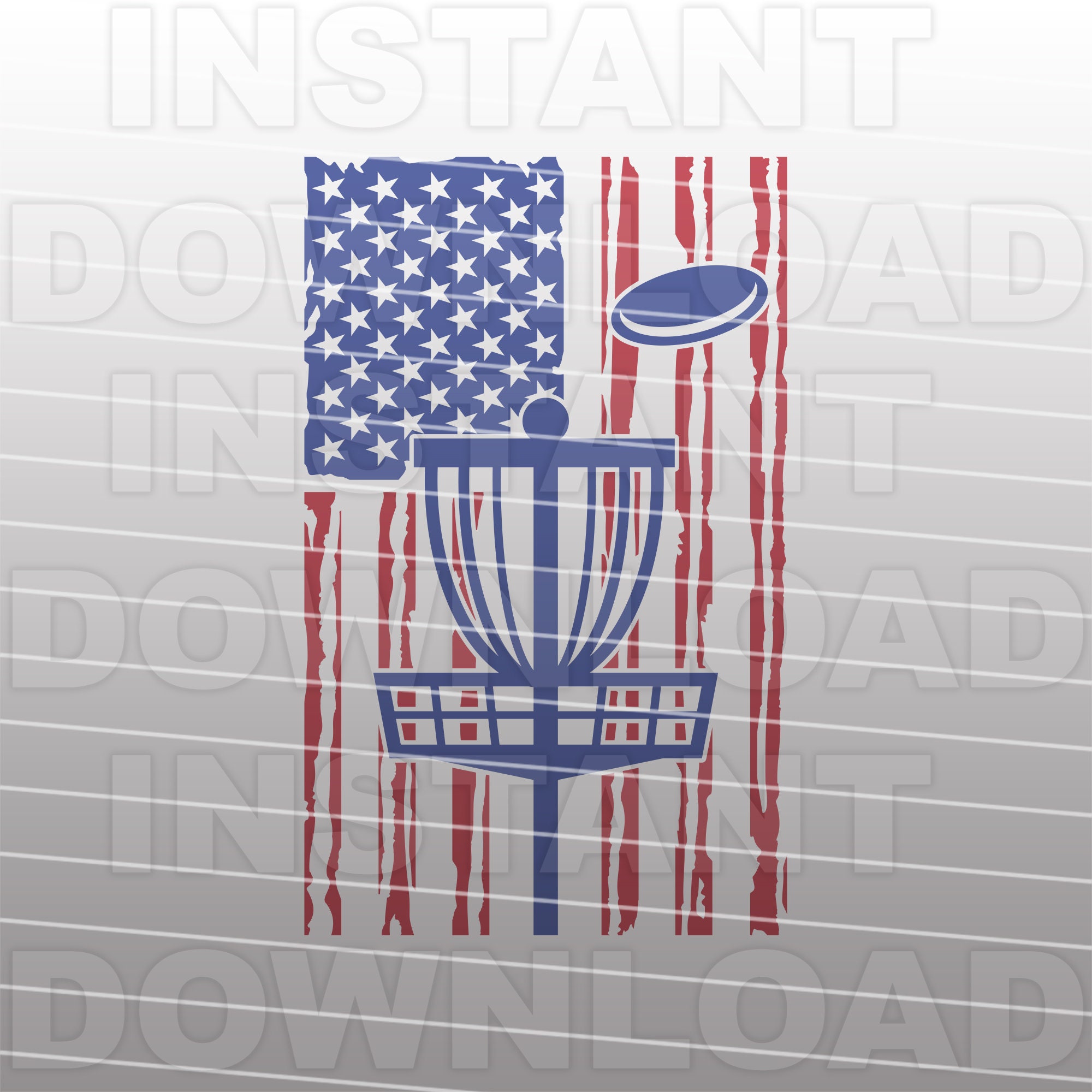 Distressed Disc Golf USA Flag SVG Filedisc Golfer | Etsy