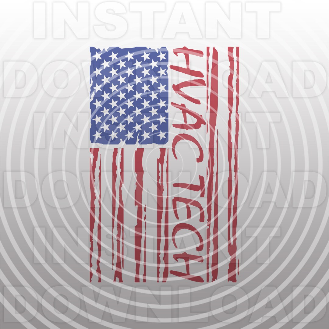 HVAC Technician Distressed Grunge USA Flag SVG File,heating Air ...