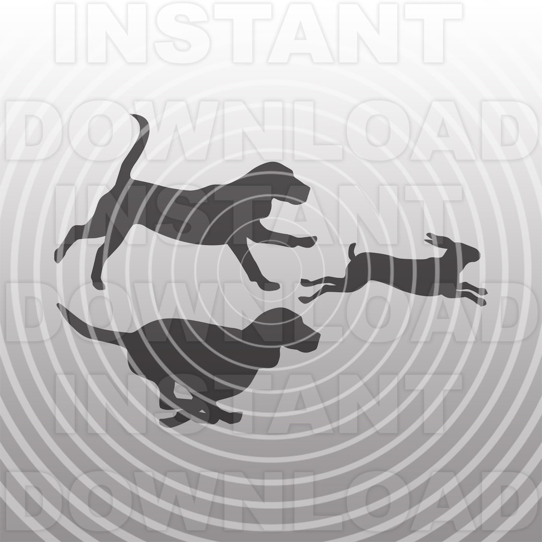 Beagles Chasing a Rabbit Svg,beagle SVG File,hunting Dog Svg,rabbit ...