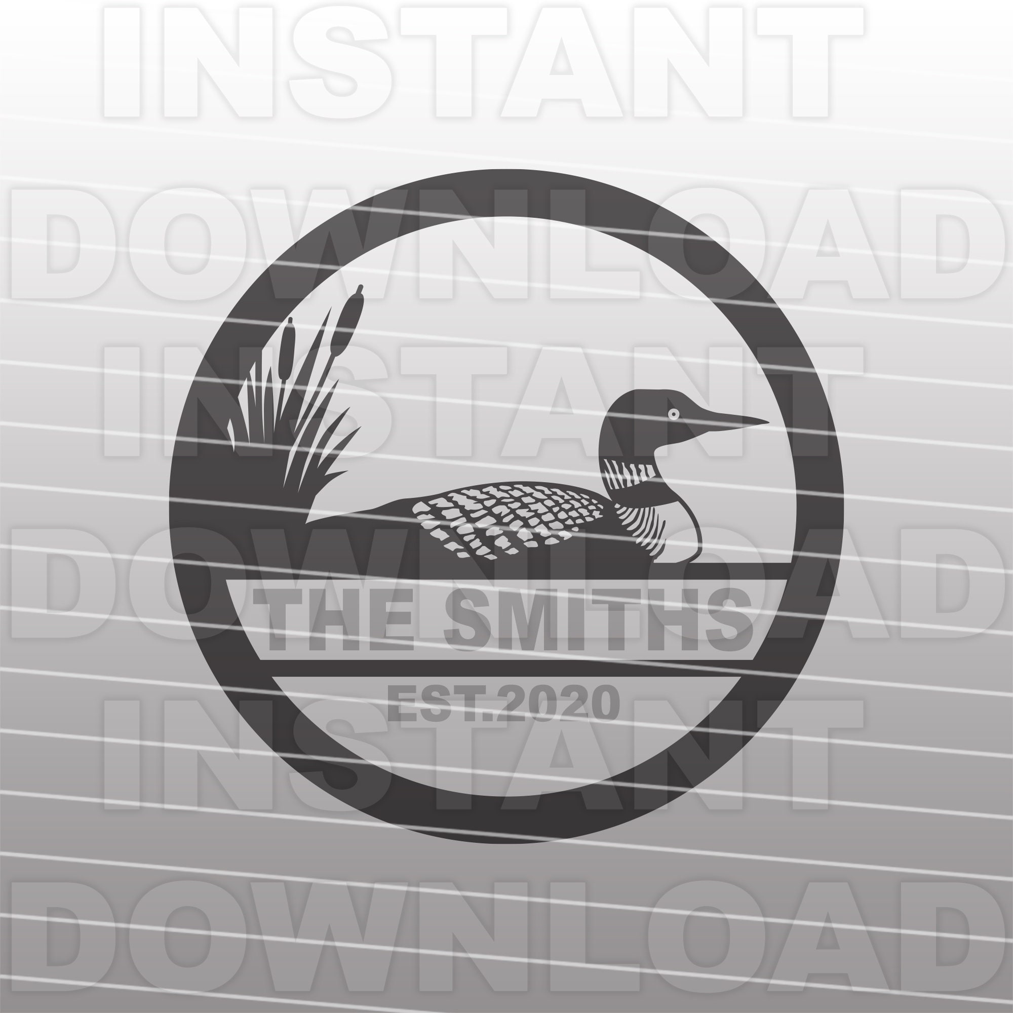 Loon Family Name Plate Design SVG File,lake Life Svg,beach Monogram SVG ...