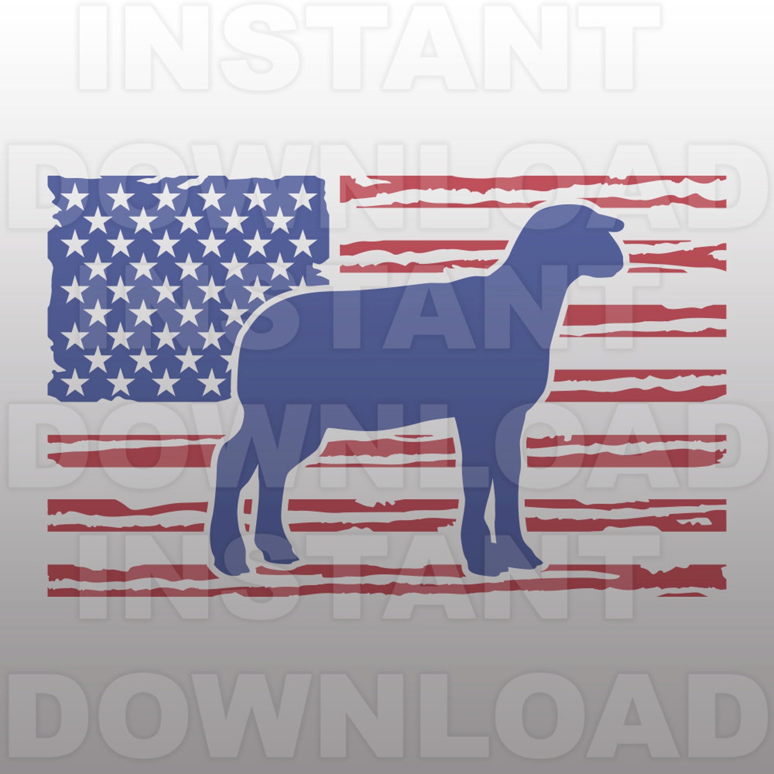 Patriotic Show Sheep USA Flag Svg Filelivestock Svgfarming - Etsy
