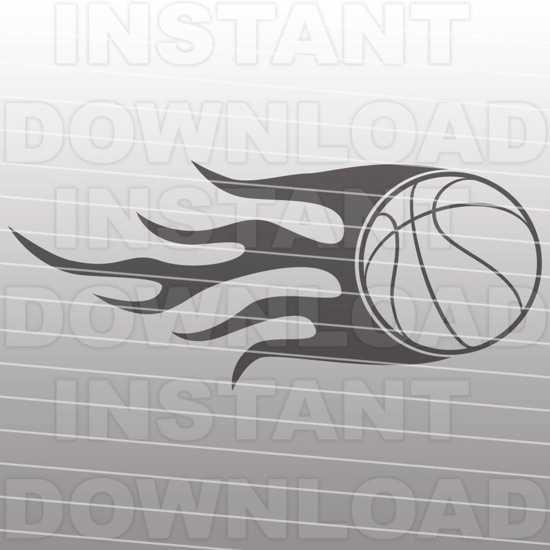 Basketball With Flame SVG File Cutting Template-clip Art for Commercial ...