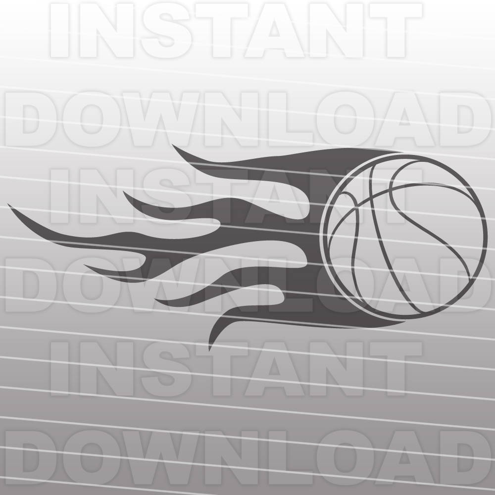 Basketball with Flame SVG File Cutting Template-Clip Art for | Etsy