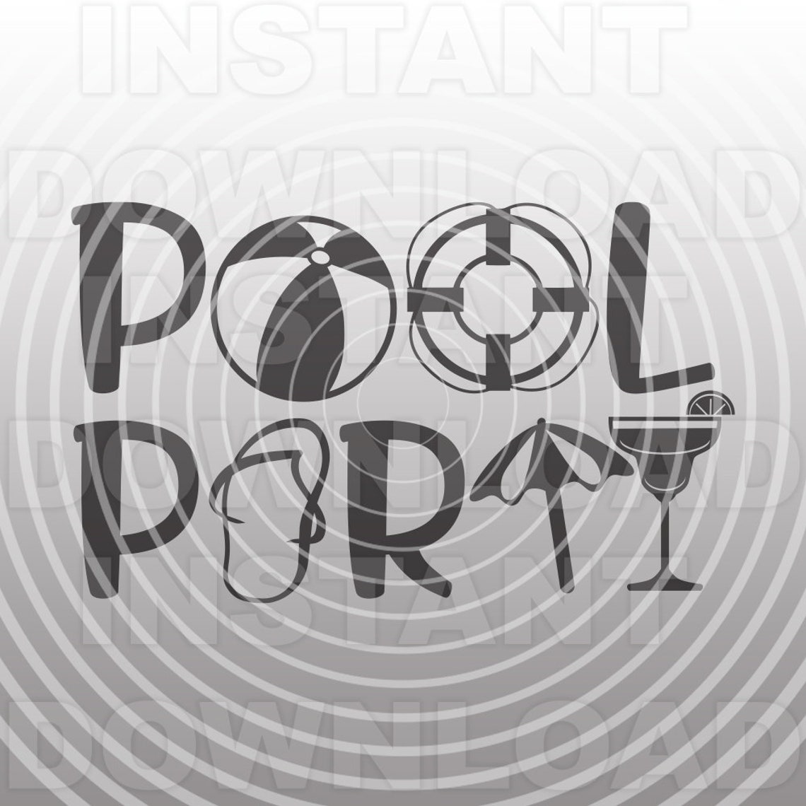 Pool Party SVG File,beach Ball Svg,summer Svg,flip Flops Svg,margarita ...