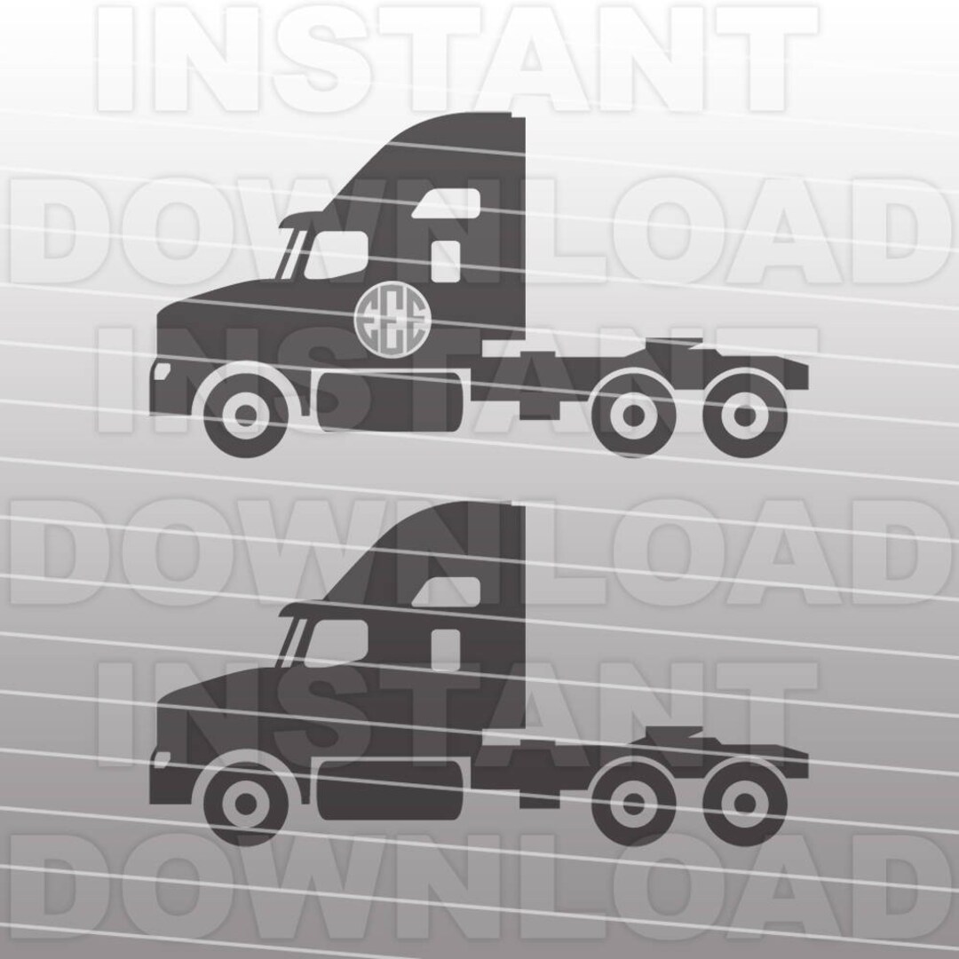 Semi Truck SVG File,monogram SVG Cutting Template-vector Clip Art for ...
