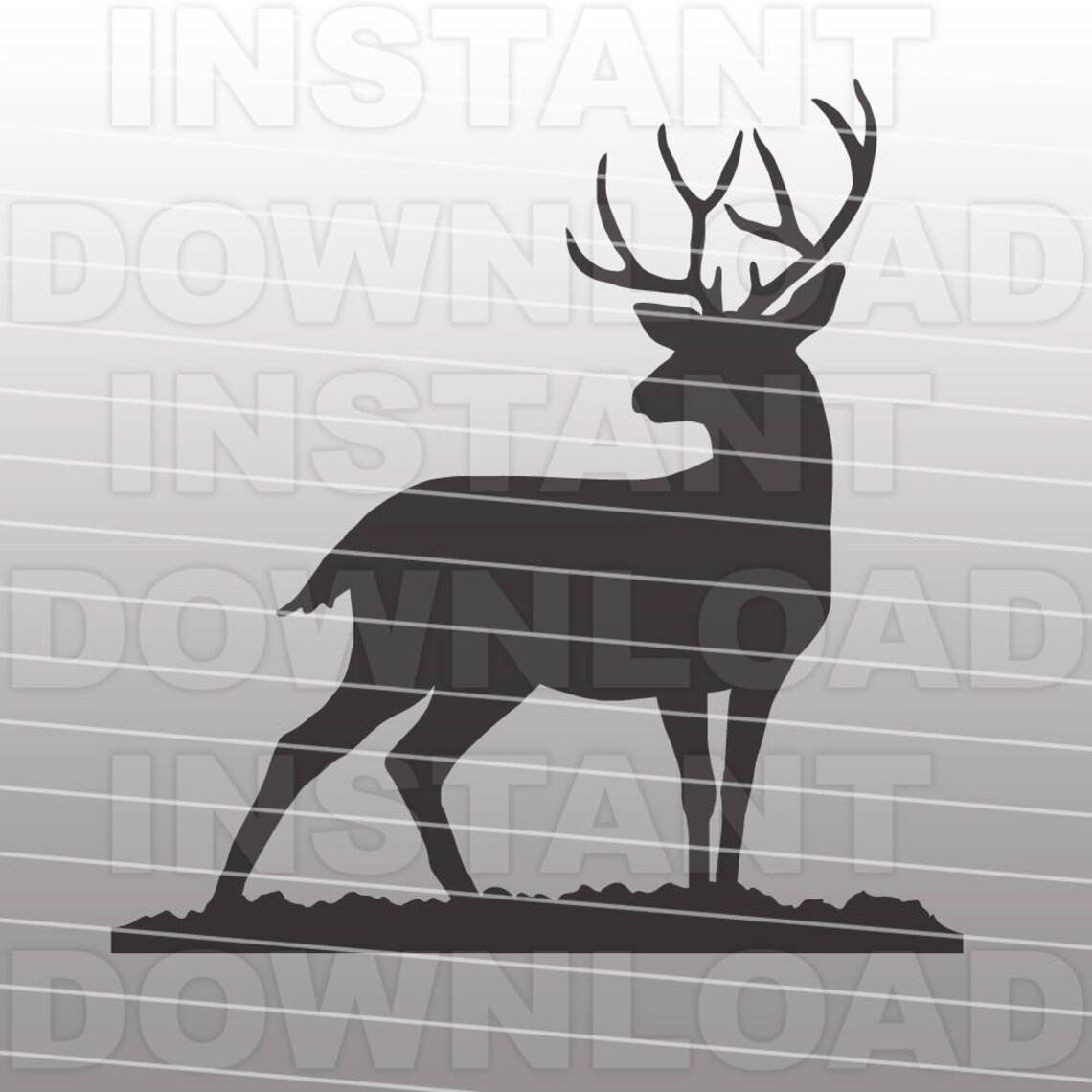 Deer Hunting Buck Standing SVG File Cutting Template-buck Silhouette ...